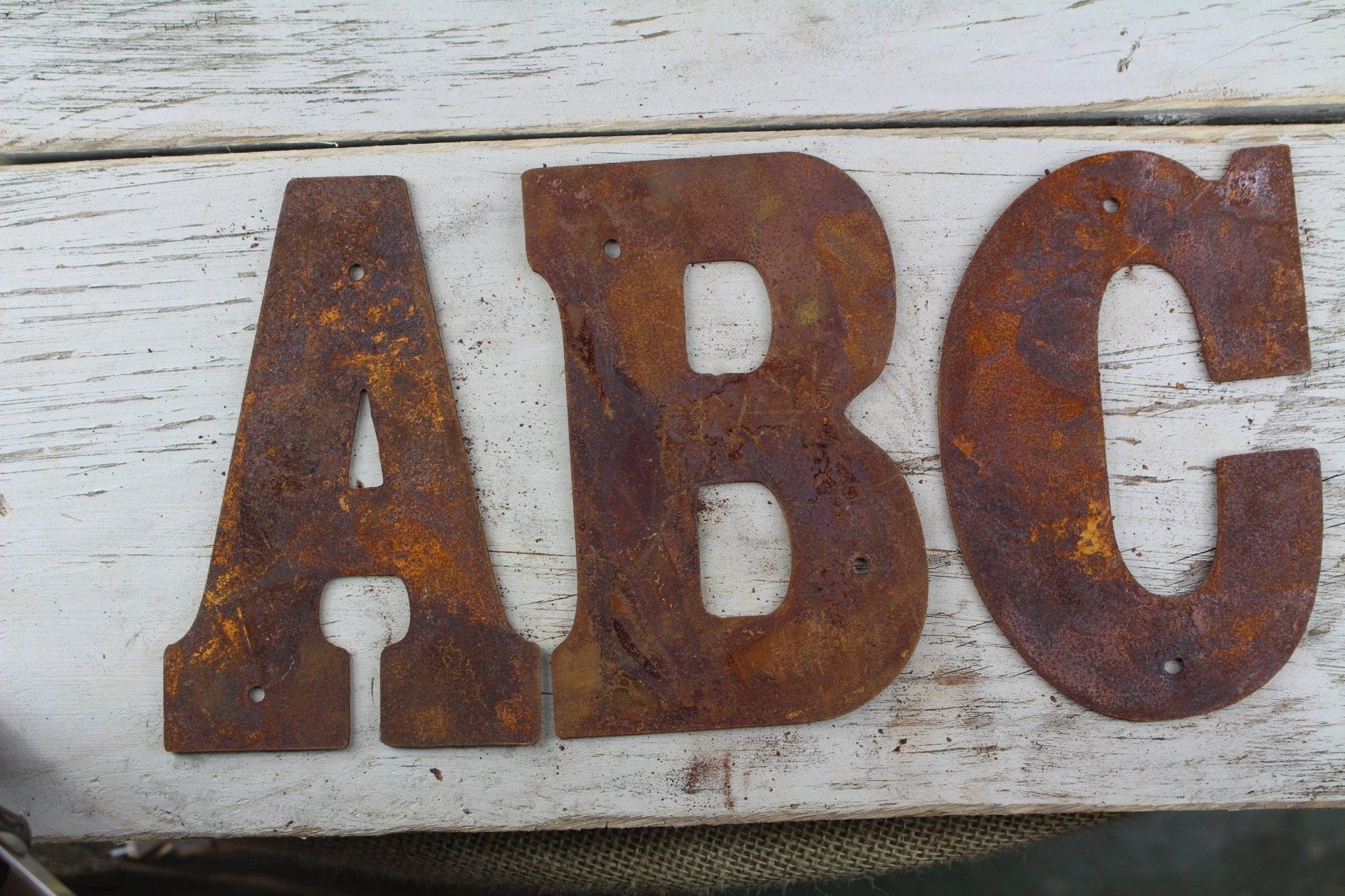 Rusty metal Letters (alphabet) - Vintique Concepts