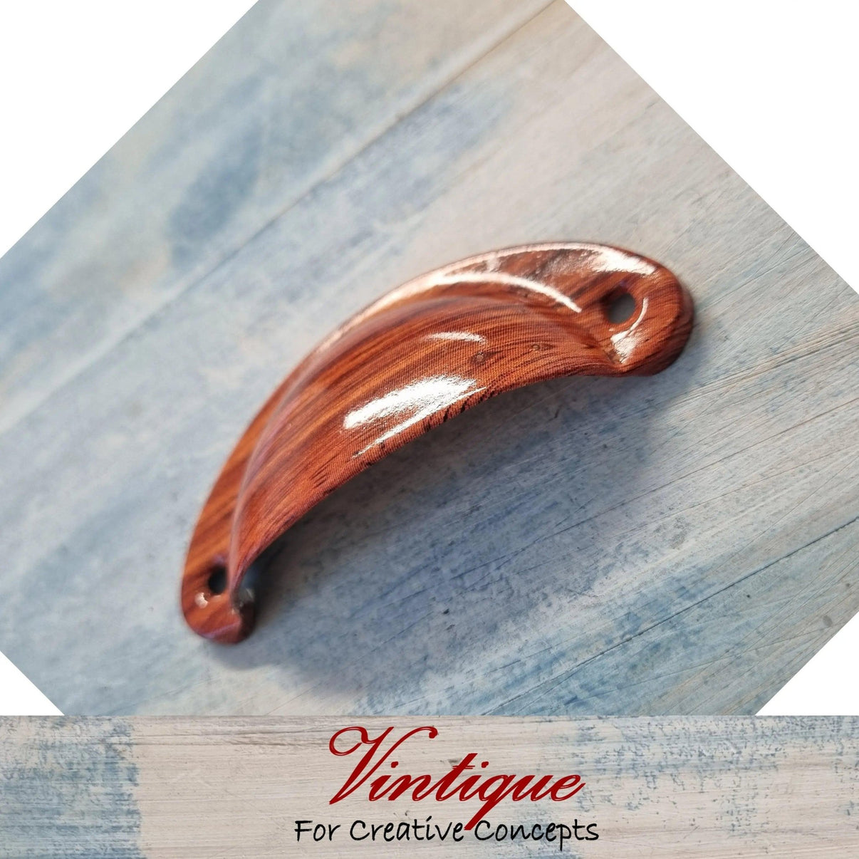 Half Moon Drawer Pull Handle WOODGRAIN 86mm-Custom Colours - Vintique ...