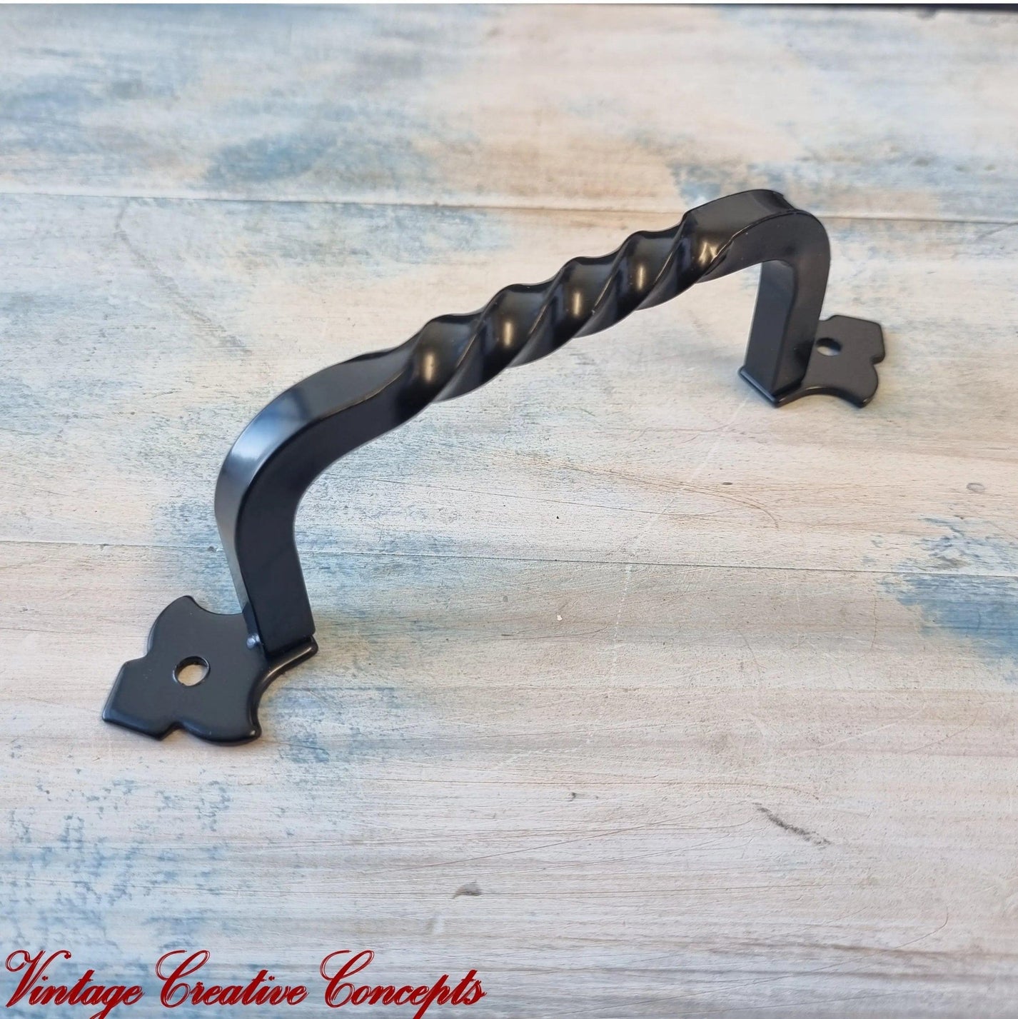 rustic black wrought iron door handle-Rustic Black Twisted Wrought Iron ...