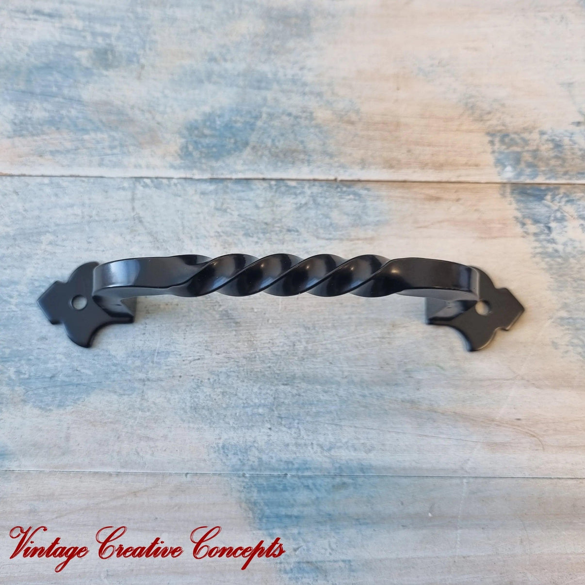 rustic black wrought iron door handle-Rustic Black Twisted Wrought Iron ...