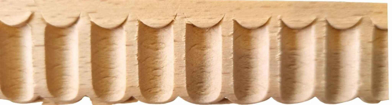 Small Fluted Wood border trim moulding 25mm wide - Vintique Concepts