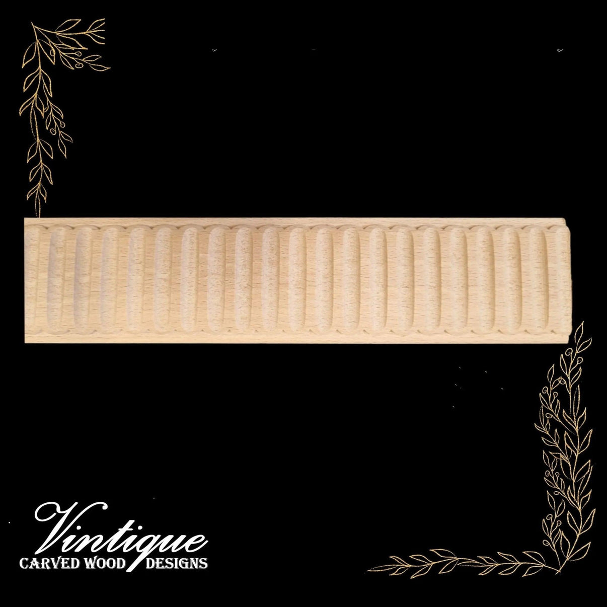 Vestry Fluted pattern Wood border trim moulding 50mm wide - Vintique ...
