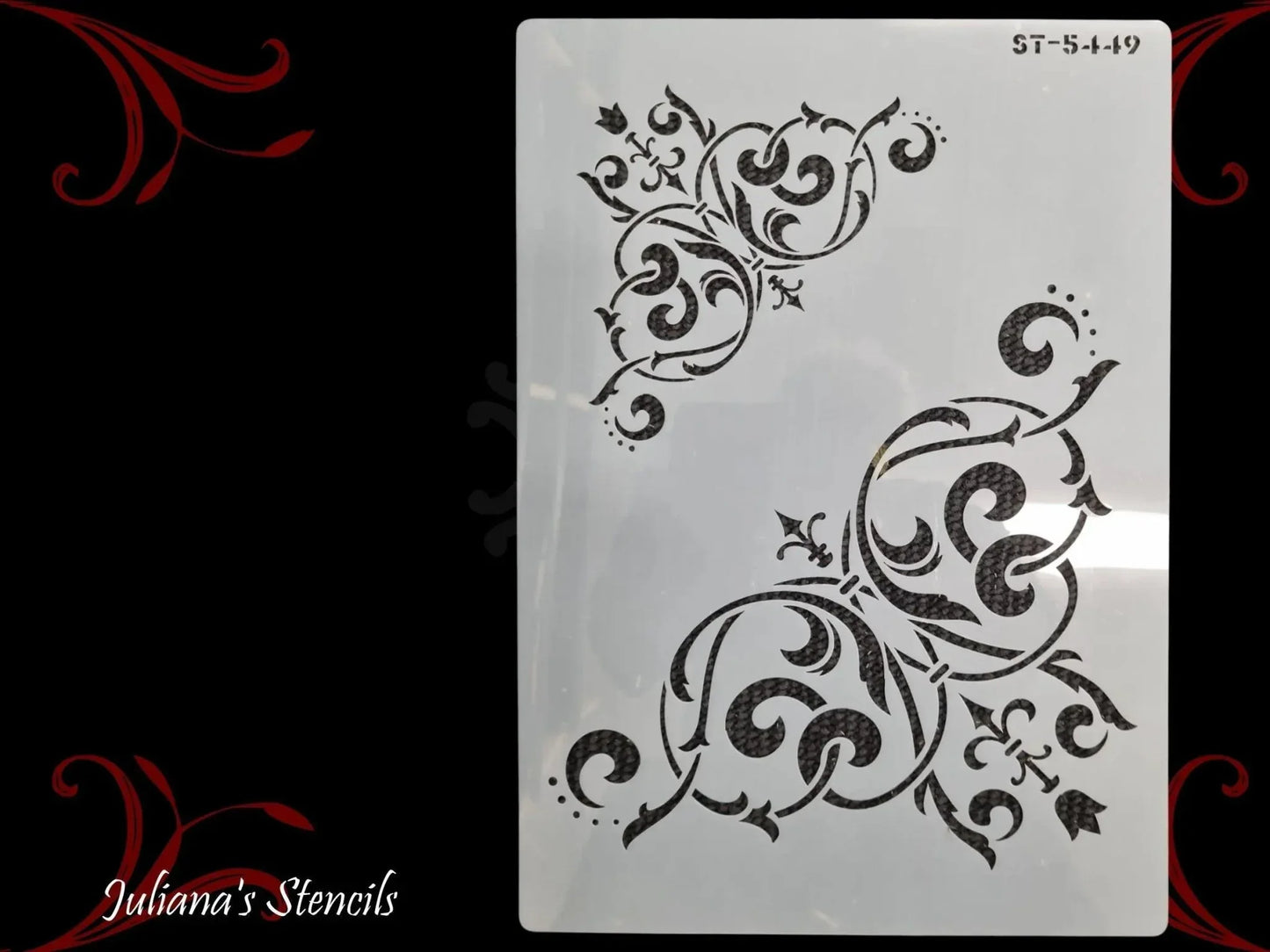 Victorian Swirls Vintage furniture paint stencil (A4 Size) - Vintique ...